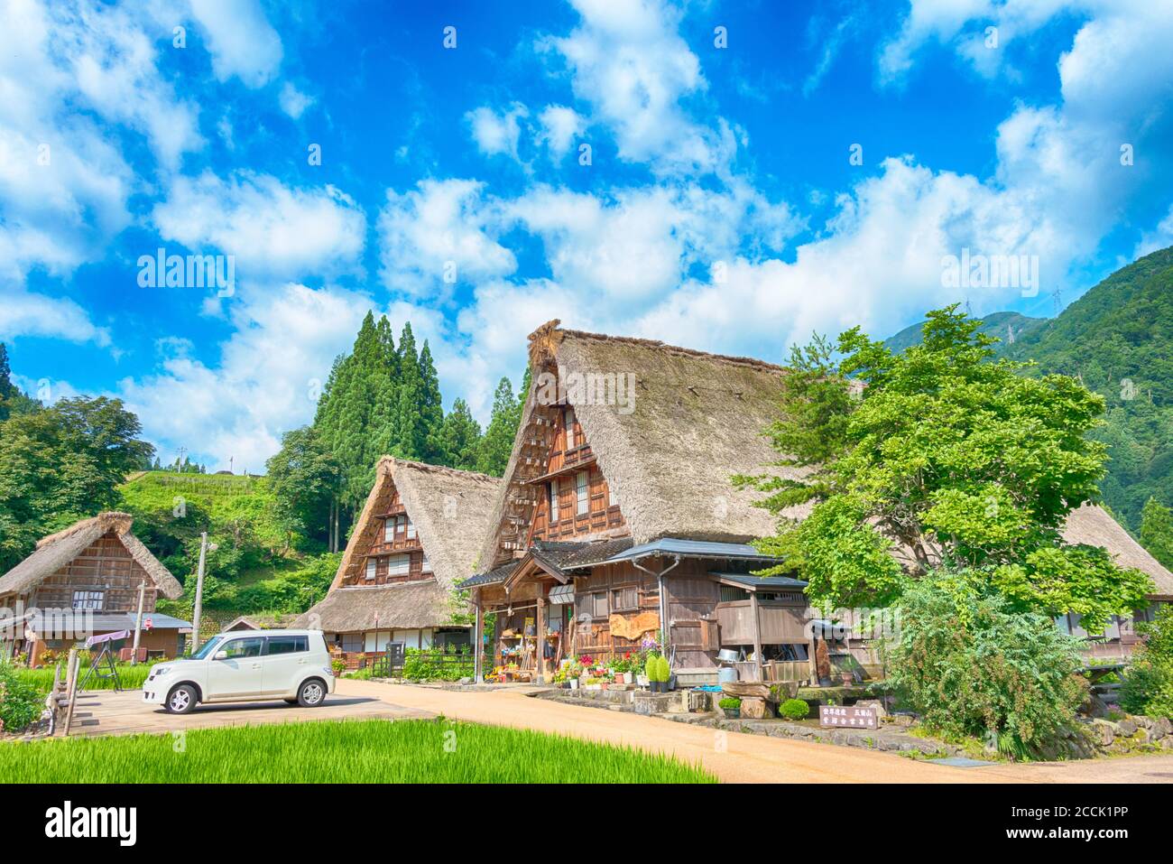 Nanto, Japan - Gassho-zukuri houses at Suganuma village, Gokayama area ...