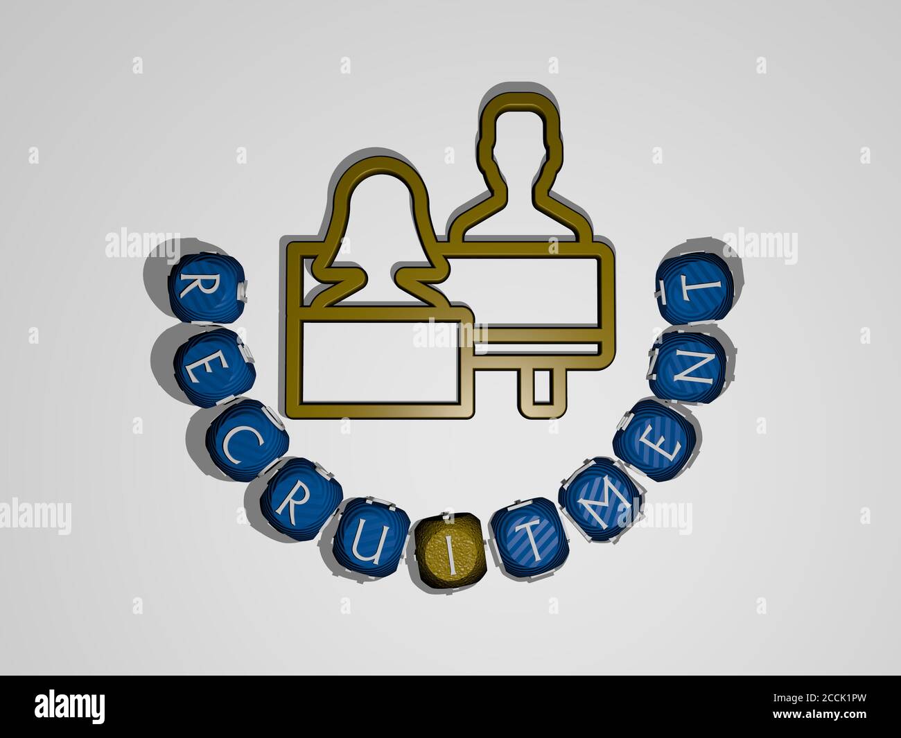 recruitment text around the 3D icon, 3D illustration Stock Photo - Alamy