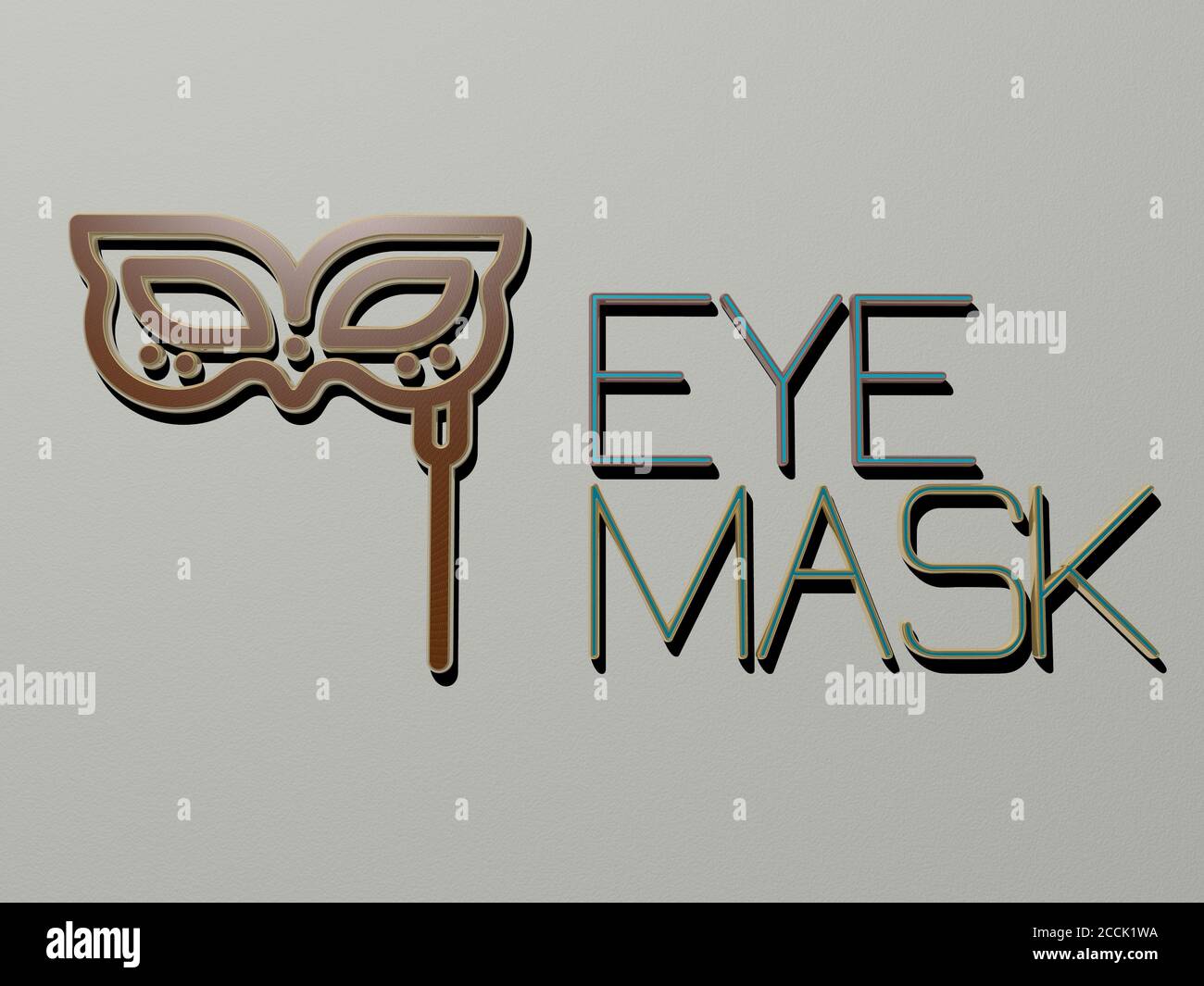 EYE MASK icon and text on the wall, 3D illustration Stock Photo - Alamy