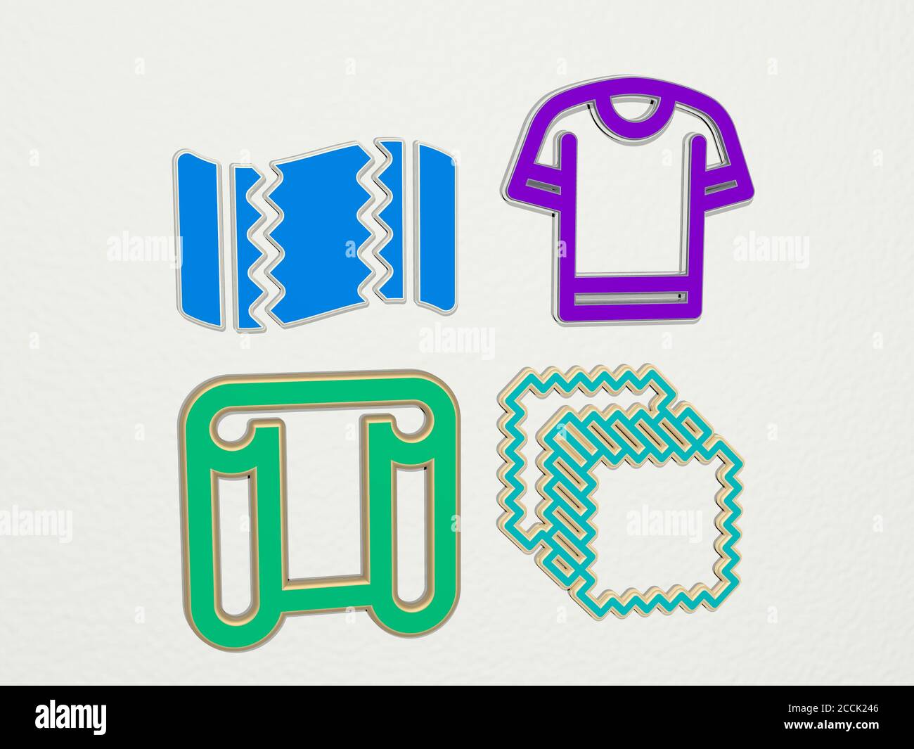 cloth 4 icons set, 3D illustration Stock Photo - Alamy
