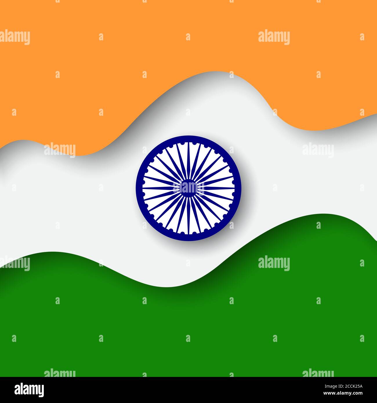 Abstract waving flag of India. Paper cut style. Creative background for ...