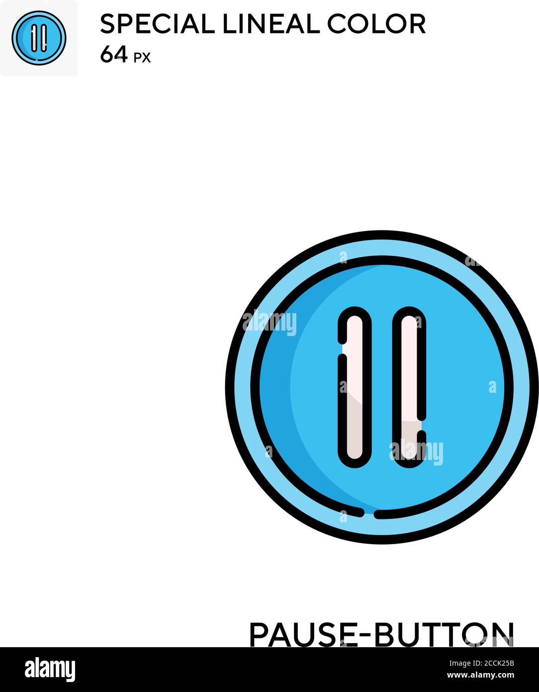 Pause-button Special lineal color icon. Illustration symbol design ...