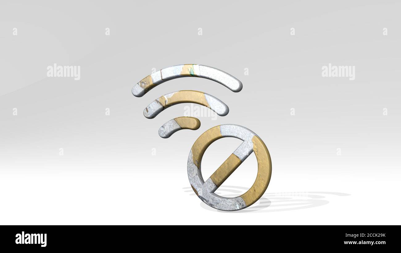 WIFI DISABLE 3D icon standing on the floor, 3D illustration Stock Photo ...