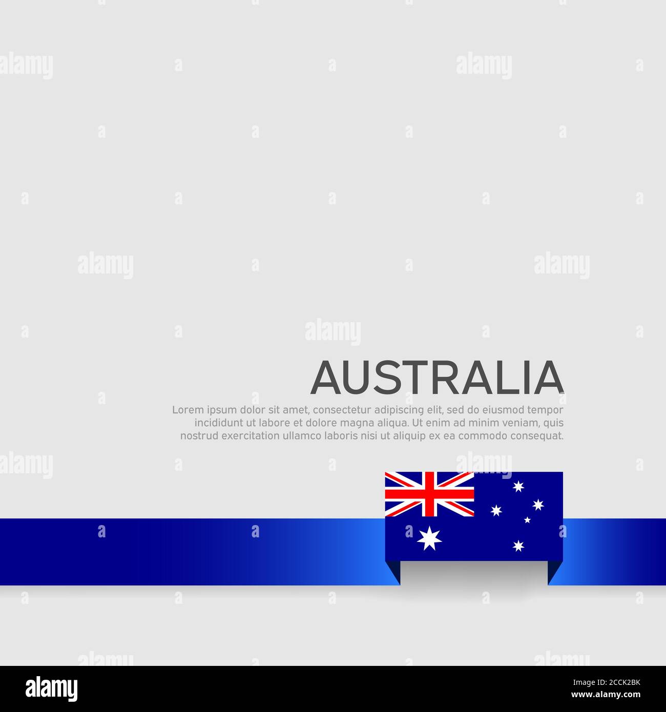 Australia flag background. Ribbon color flag of australia on a white ...