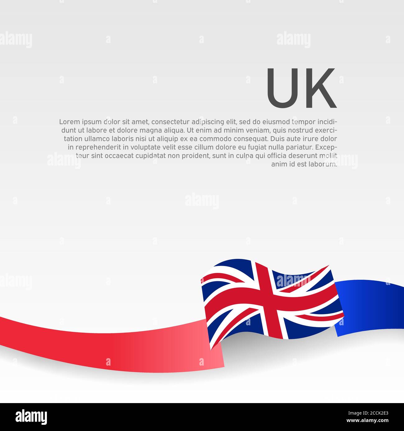 Great Britain flag background. Wavy ribbon color flag of great britain ...