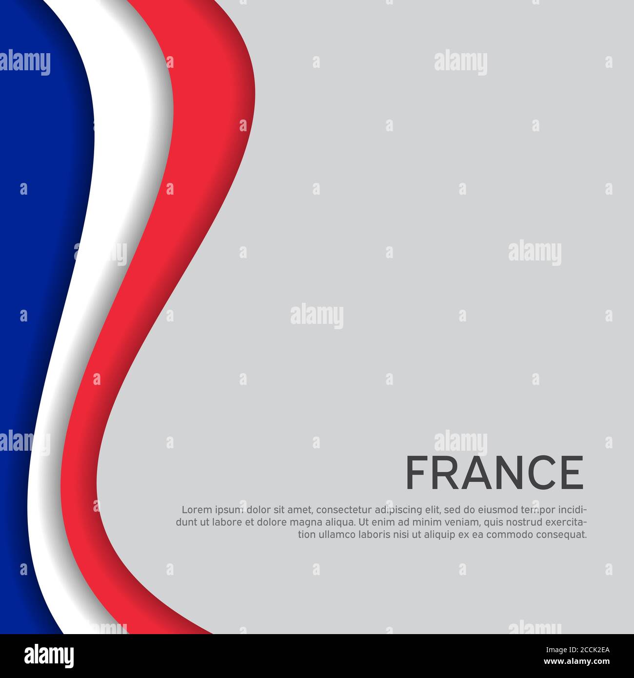 Abstract waving france flag. Paper cut style. Creative background for ...