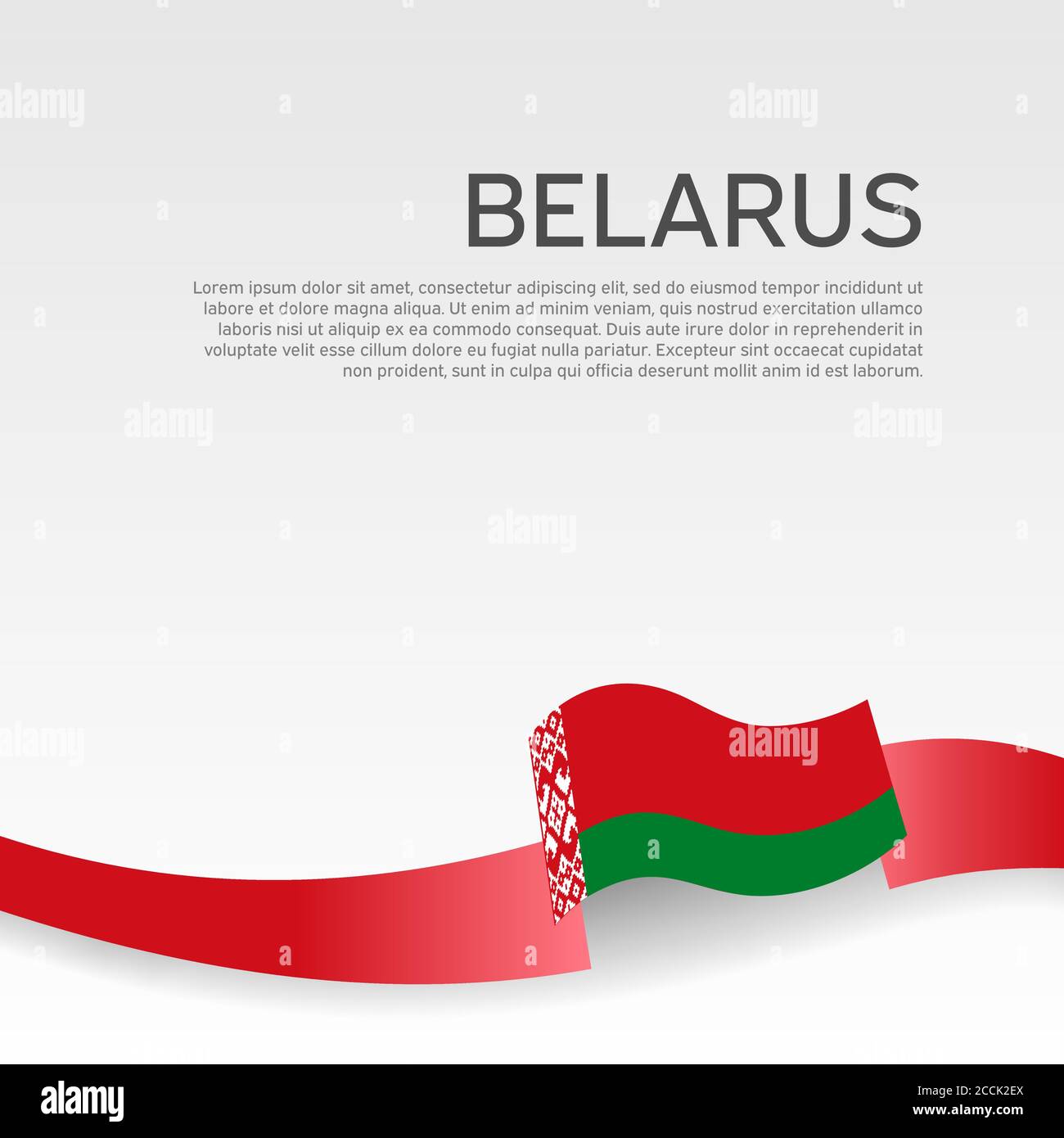 Belarus flag background. Wavy ribbon in the colors of the flag of ...
