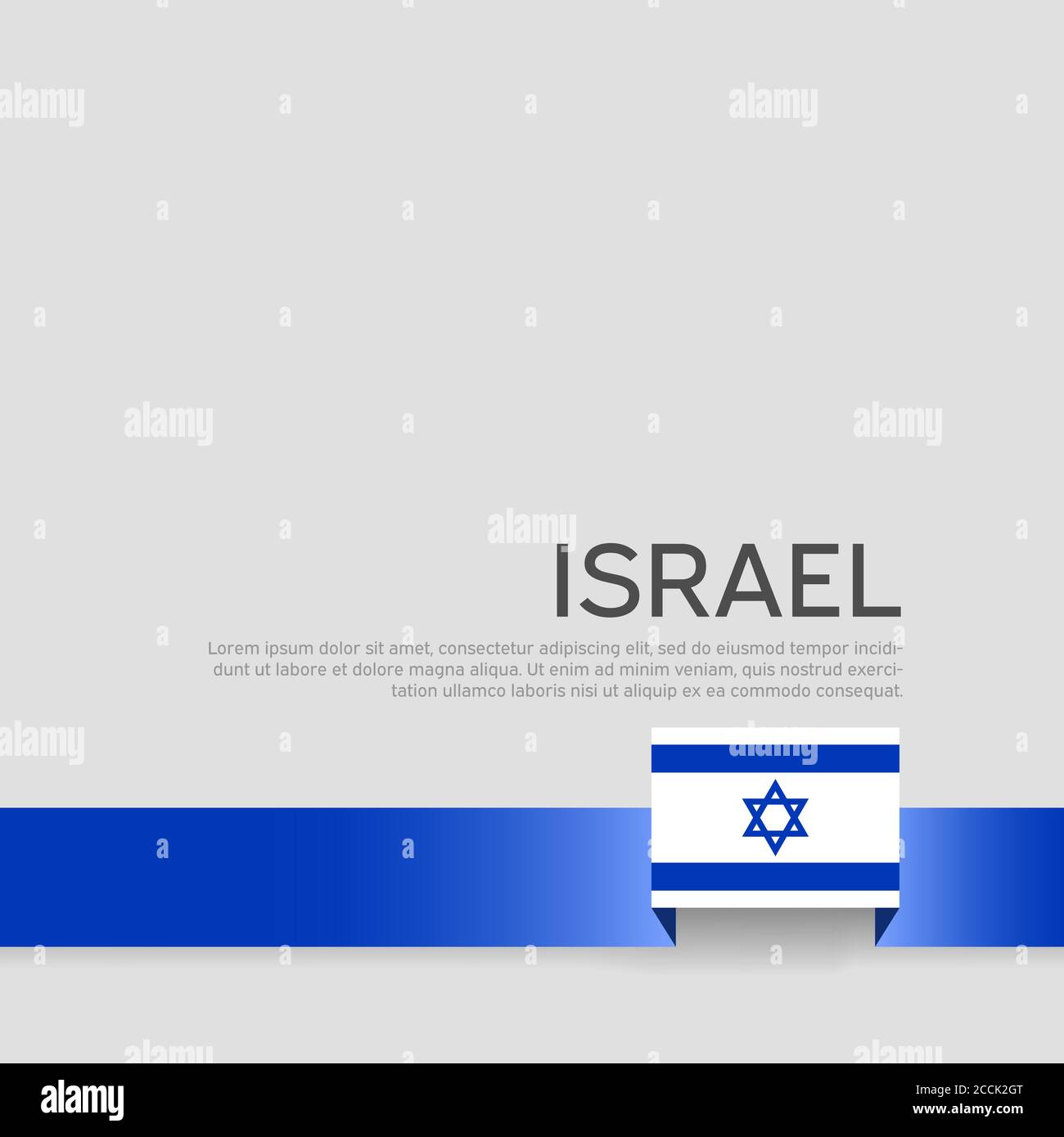 Israel flag background. Ribbon color of the flag of israel on a white ...