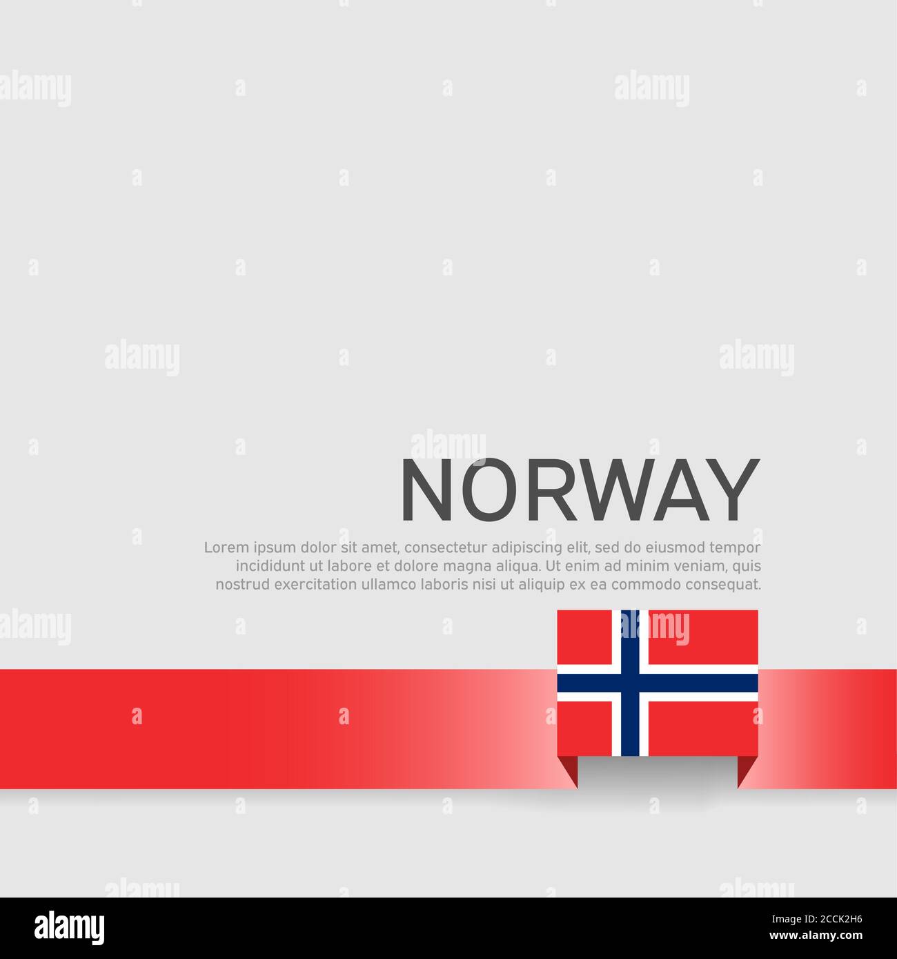 Colors of norway flag ribbon on a white background. Norway flag ...