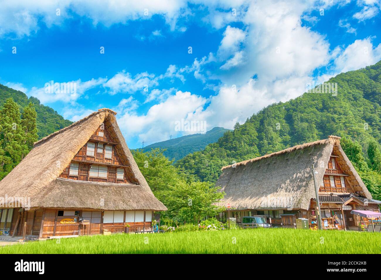 Nanto, Japan - Gassho-zukuri houses at Suganuma village, Gokayama area ...