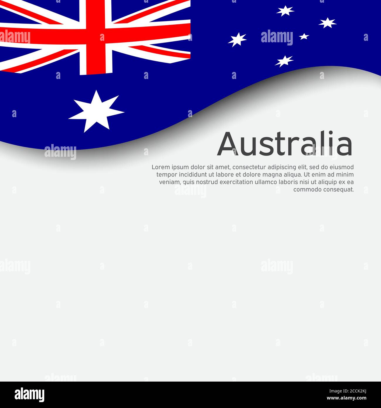 Australia flag on a white background. National poster design. Business ...