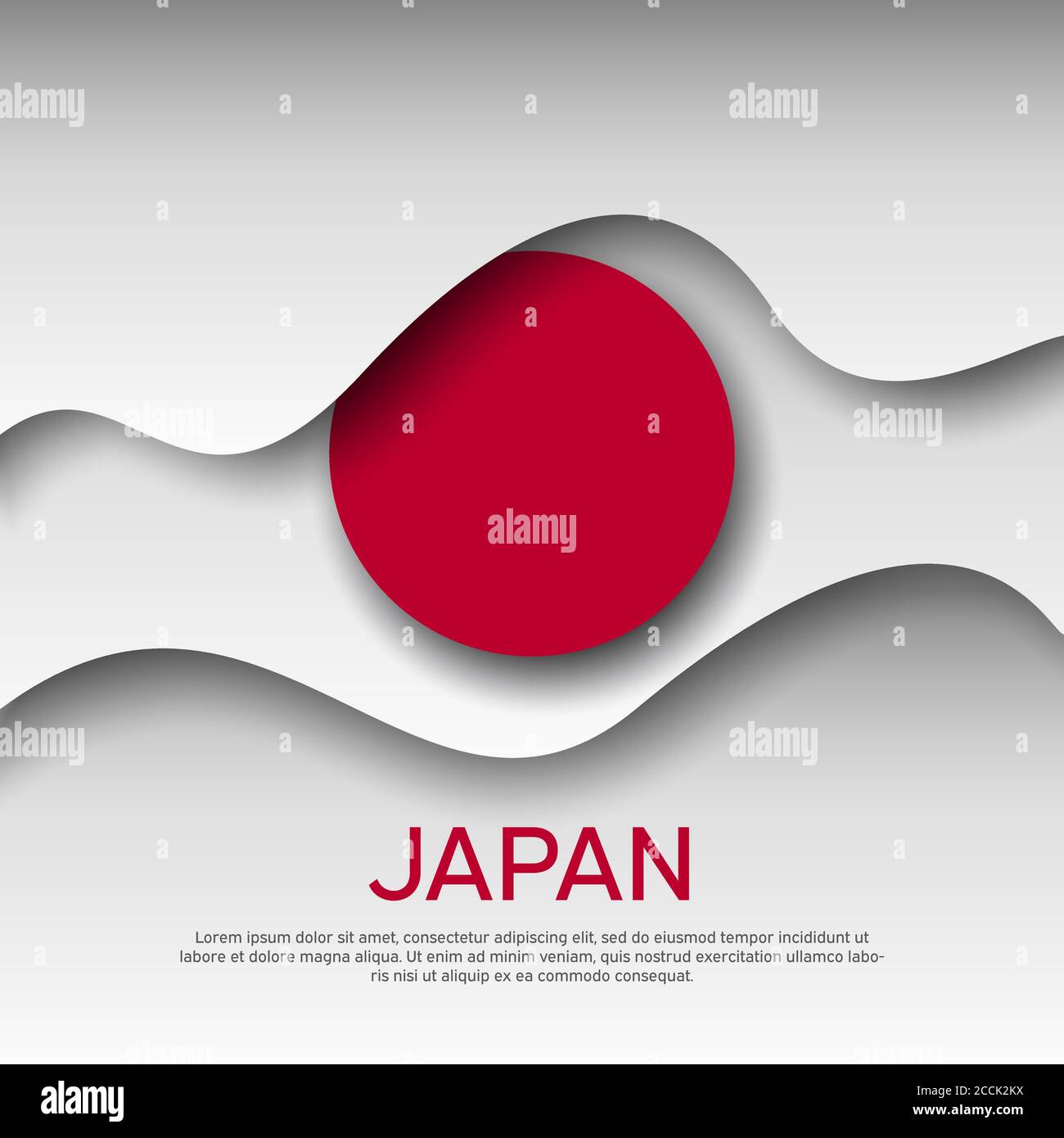 Japan abstract flag background for creative design. Graphic wavy ...