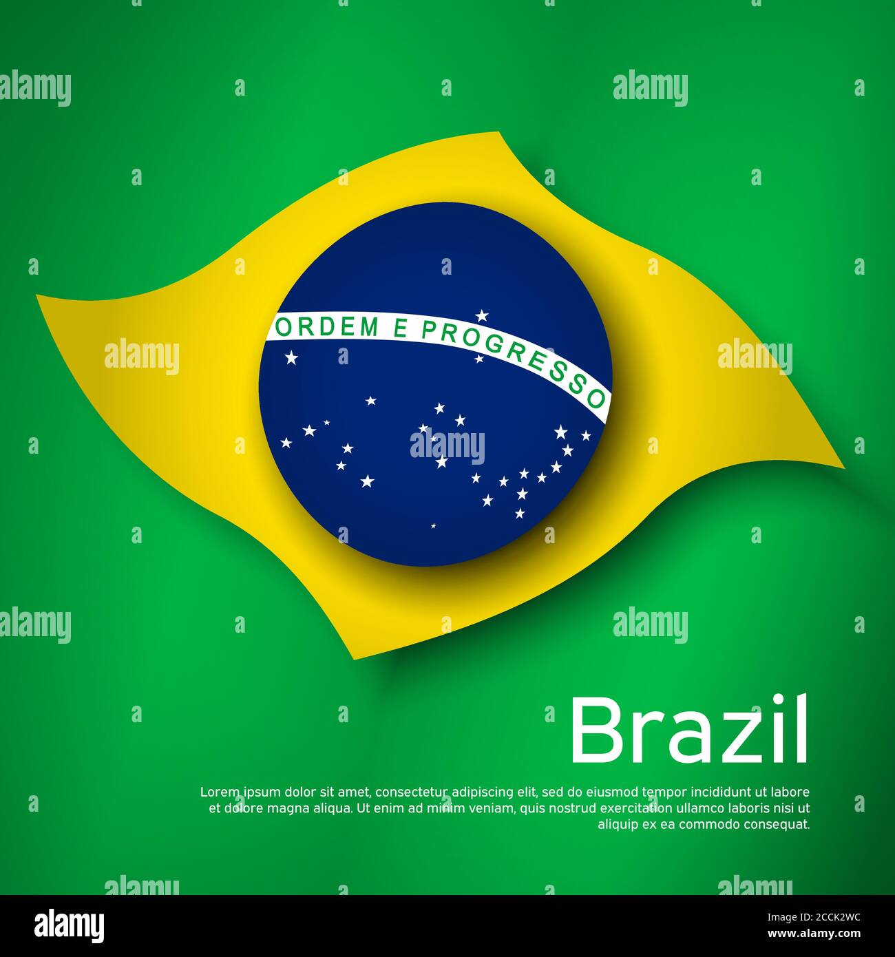 Abstract waving brazil flag. Creative background for Brazil holidays ...