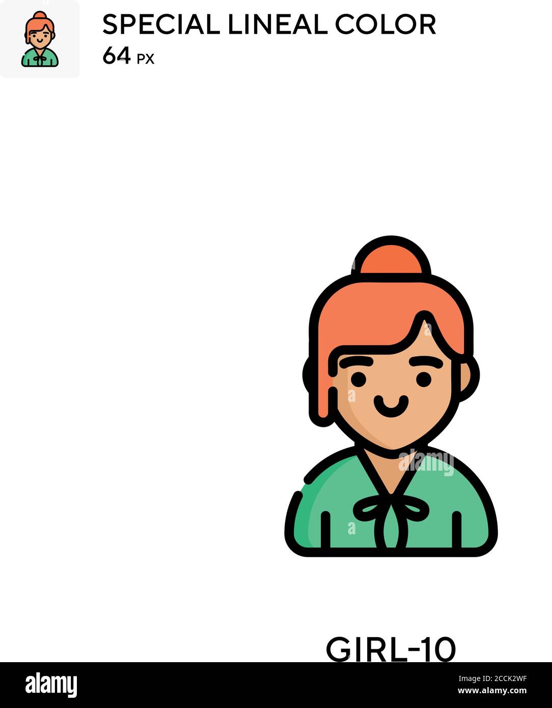 Girl-10 Special lineal color icon. Illustration symbol design template ...