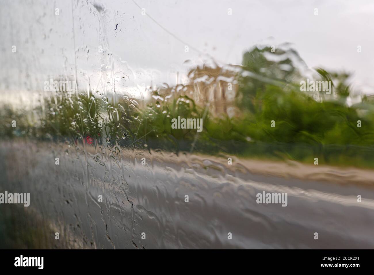Rain drops on train window hi-res stock photography and images - Alamy