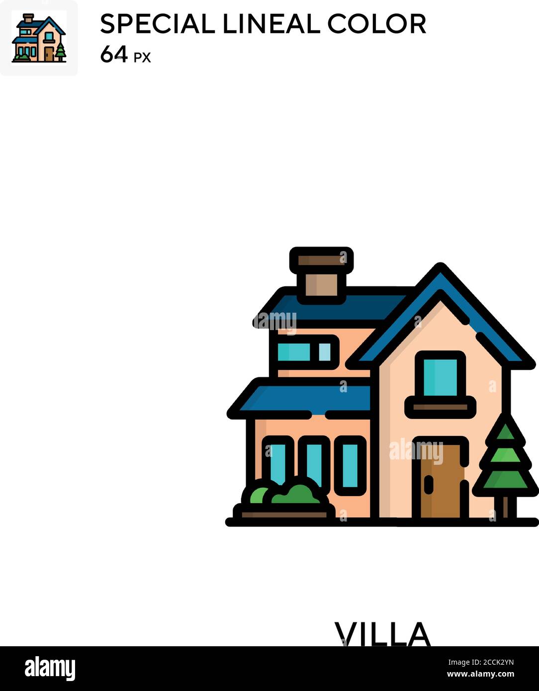 Villa Special lineal color icon. Illustration symbol design template ...