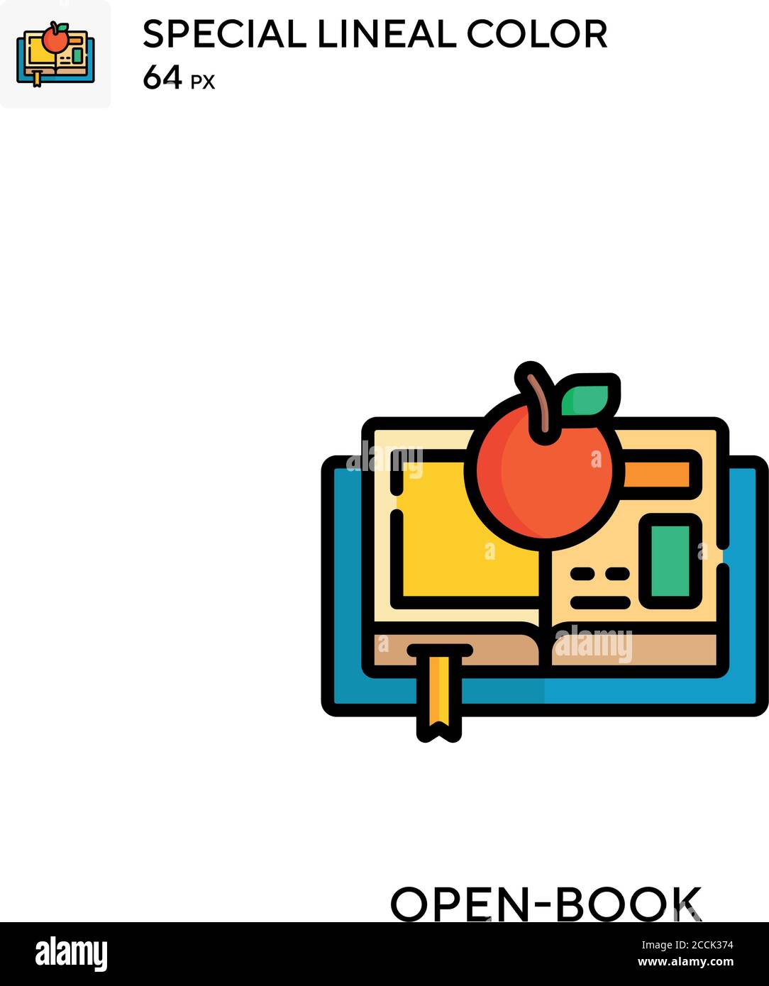 Open-book Special lineal color icon. Illustration symbol design ...