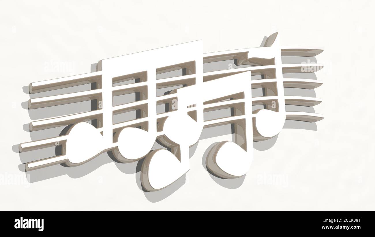 MUSIC NOTES 3D drawing icon, 3D illustration Stock Photo - Alamy