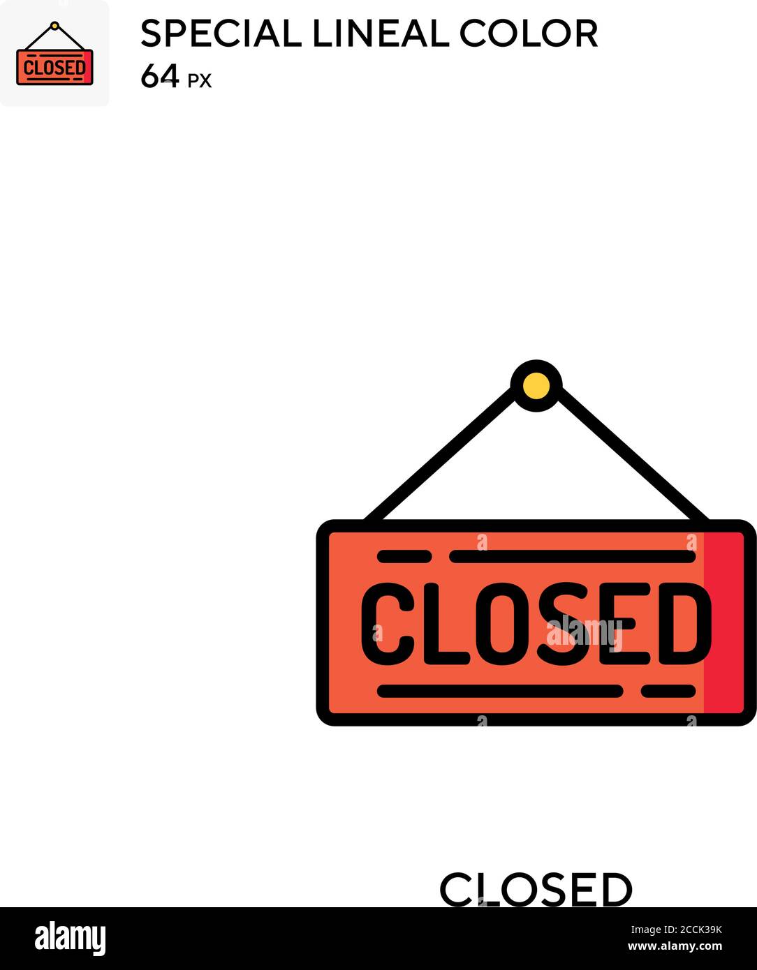 Closed Special lineal color icon. Illustration symbol design template ...