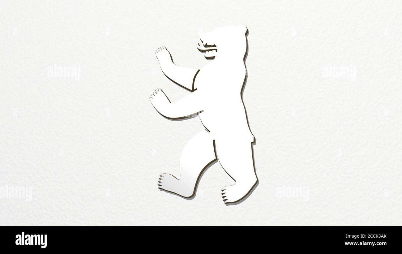 bear 3D drawing icon, 3D illustration Stock Photo - Alamy