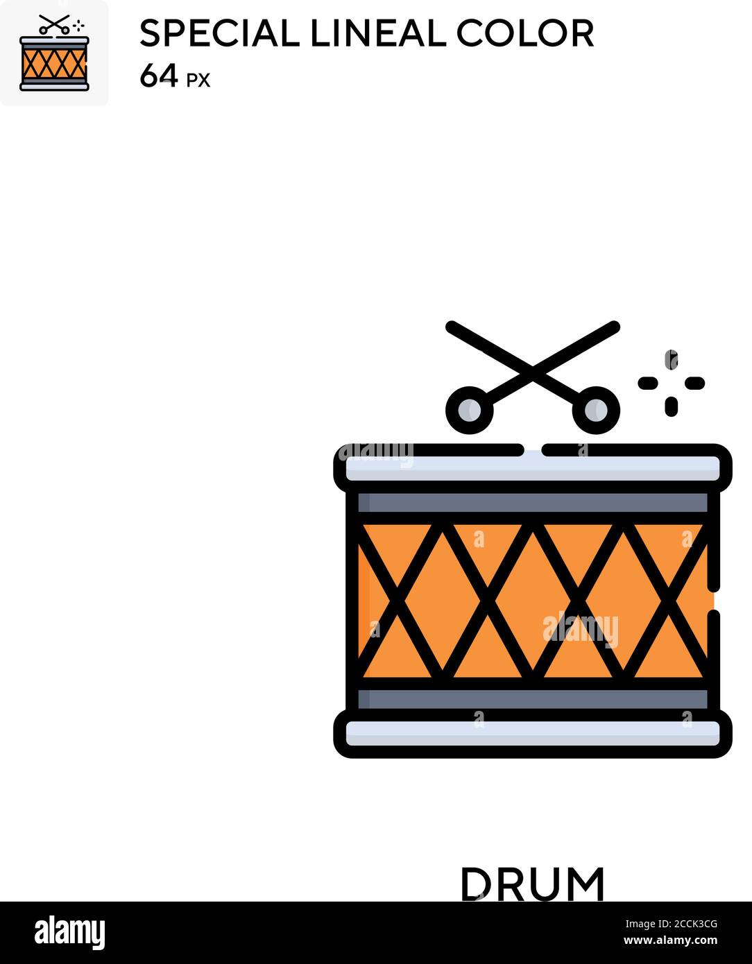 Drum Special lineal color icon. Illustration symbol design template for ...