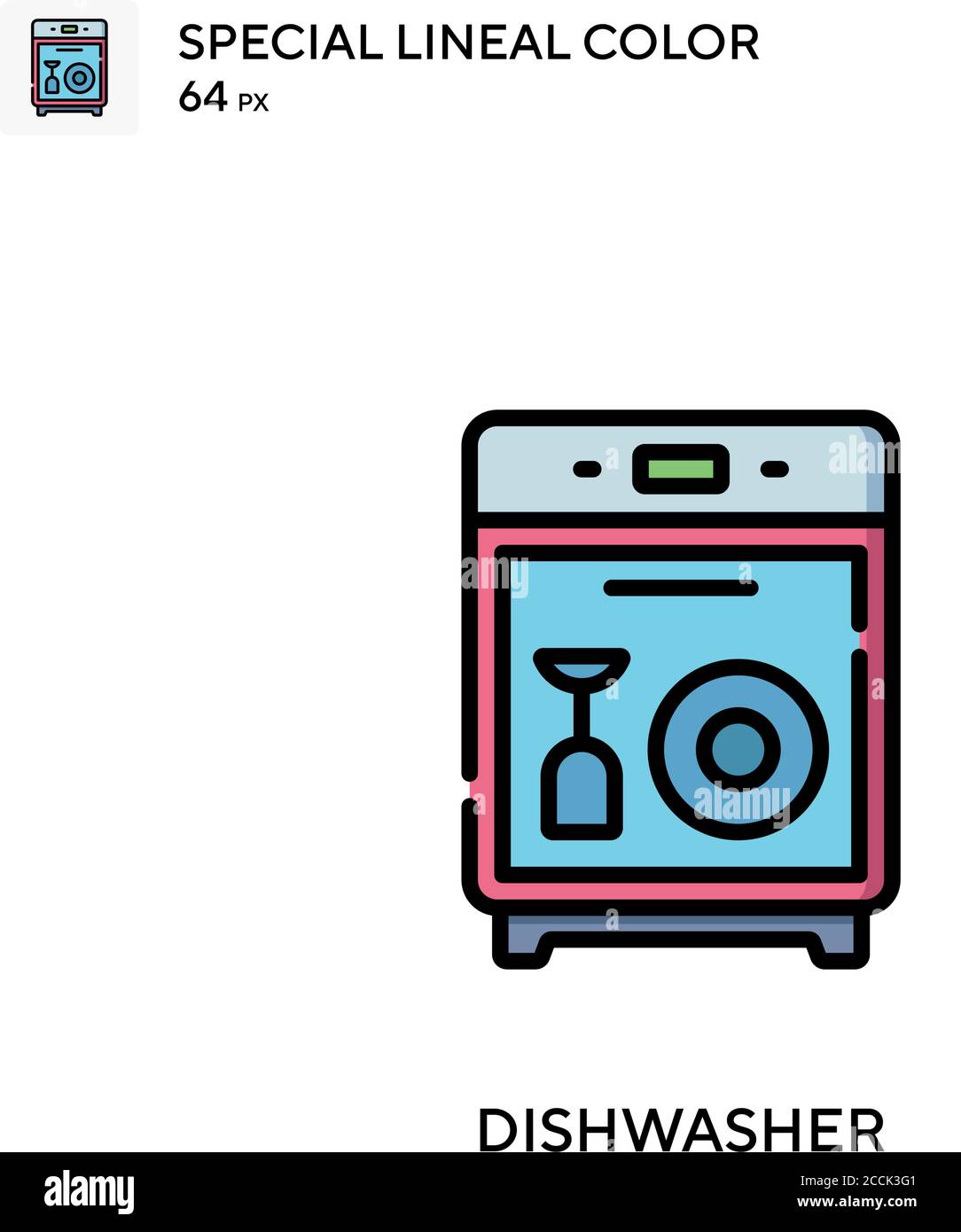 Dishwasher Special lineal color icon. Illustration symbol design ...