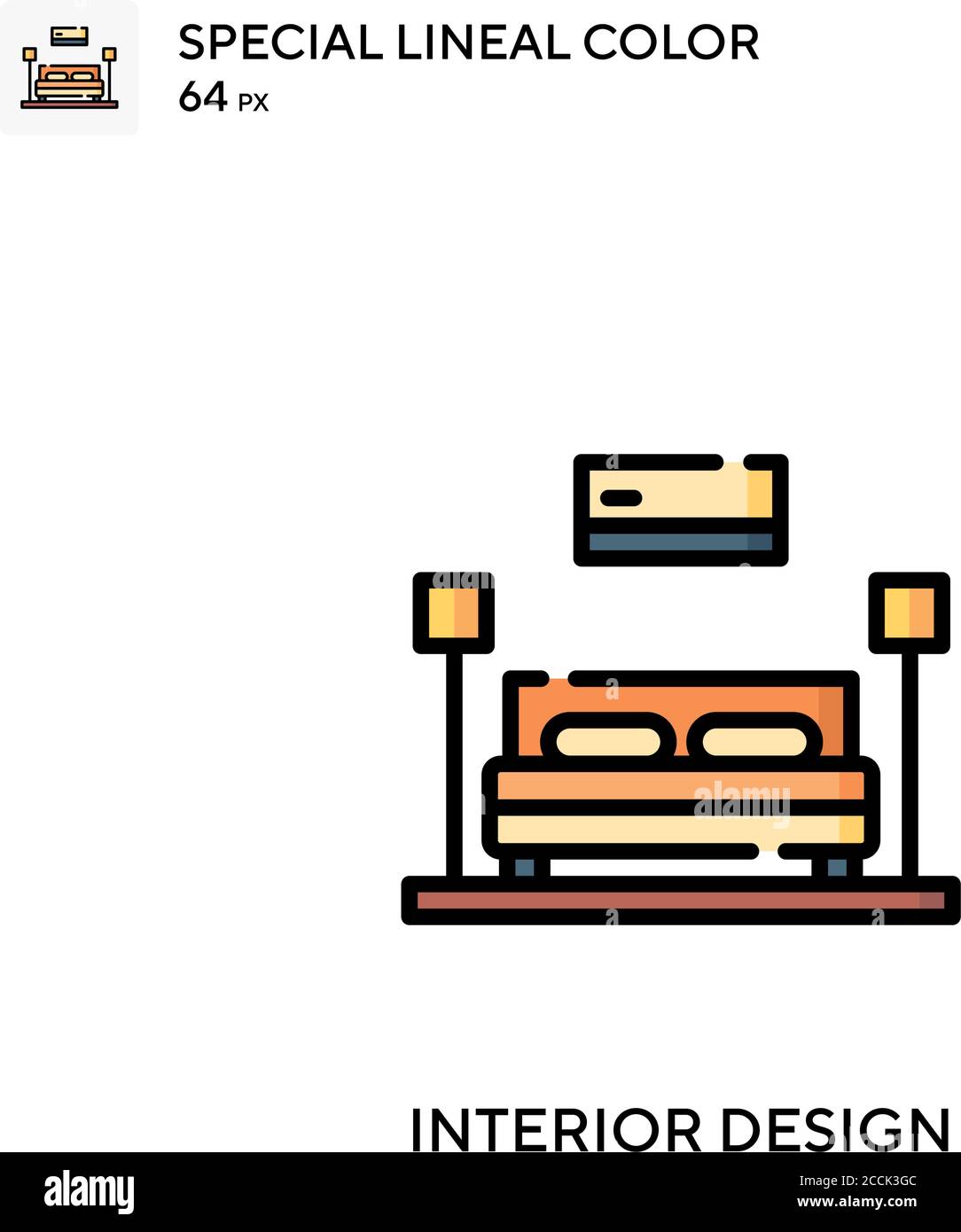 Interior design Special lineal color icon. Illustration symbol design ...