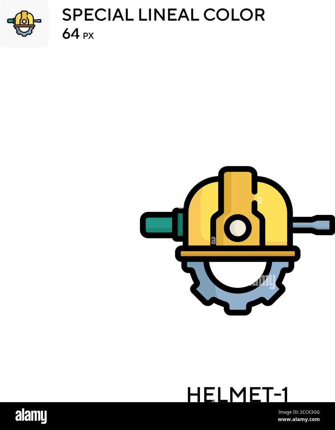 Helmet-1 Special lineal color icon. Illustration symbol design template for web mobile UI ...