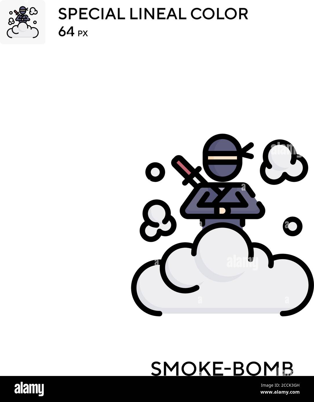 Smoke-bomb Special lineal color icon. Illustration symbol design ...