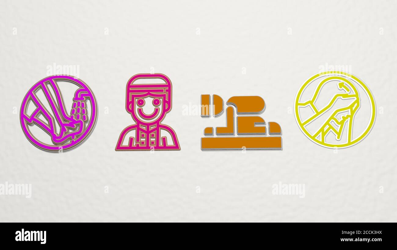 SALAH 4 icons set, 3D illustration Stock Photo - Alamy