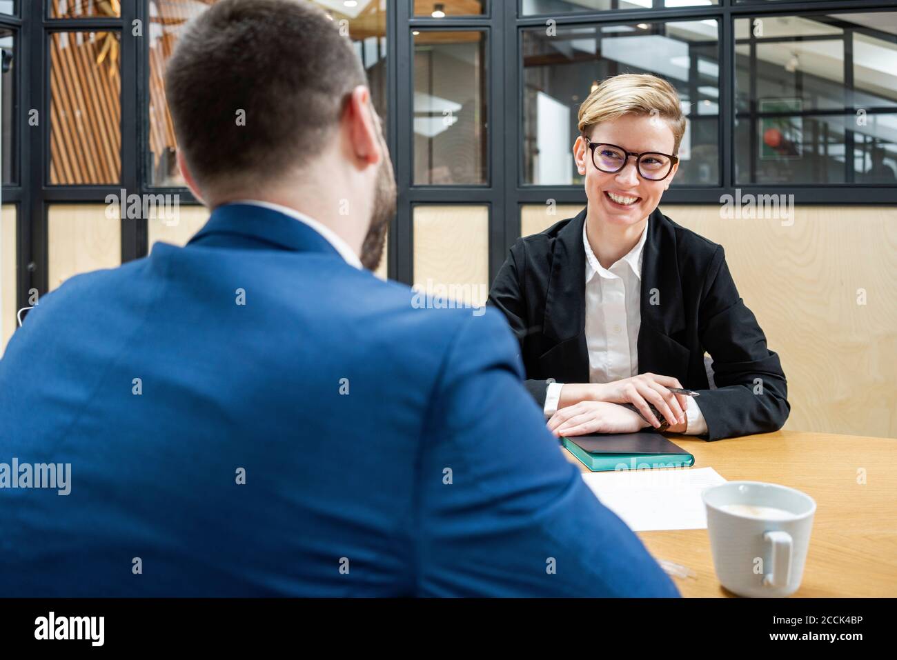 Interview two people room hi-res stock photography and images - Alamy