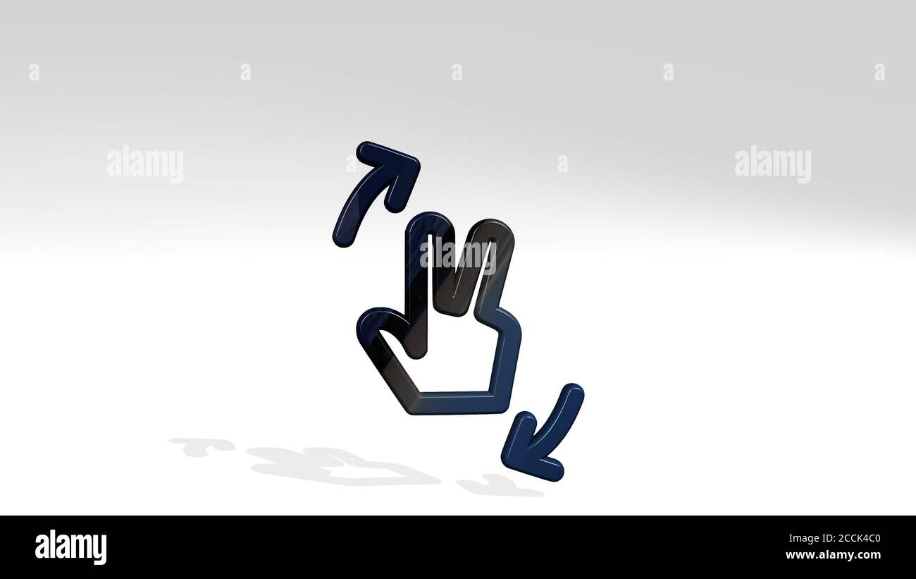 GESTURE TWO FINGER FLIP RIGHT 3D icon standing on the floor, 3D ...