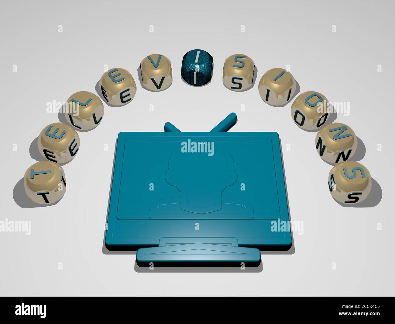 televisions 3D icon surrounded by the text of cubic letters, 3D ...
