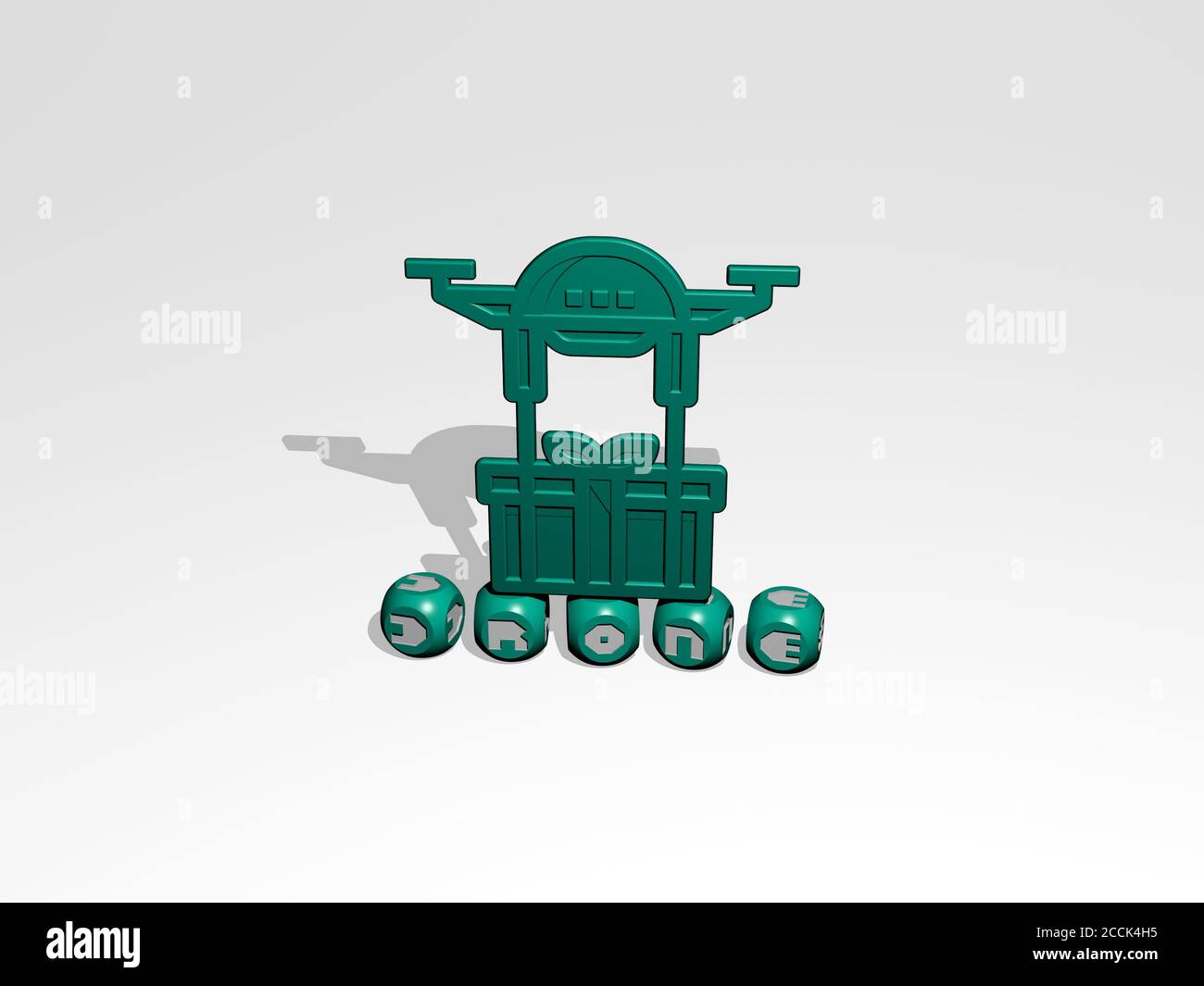DRONE 3D icon over cubic letters, 3D illustration Stock Photo - Alamy