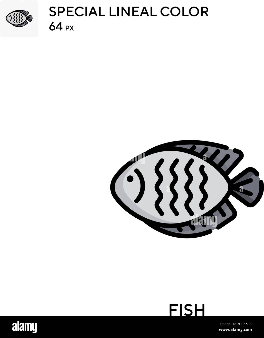 Fish Special lineal color icon. Illustration symbol design template for ...