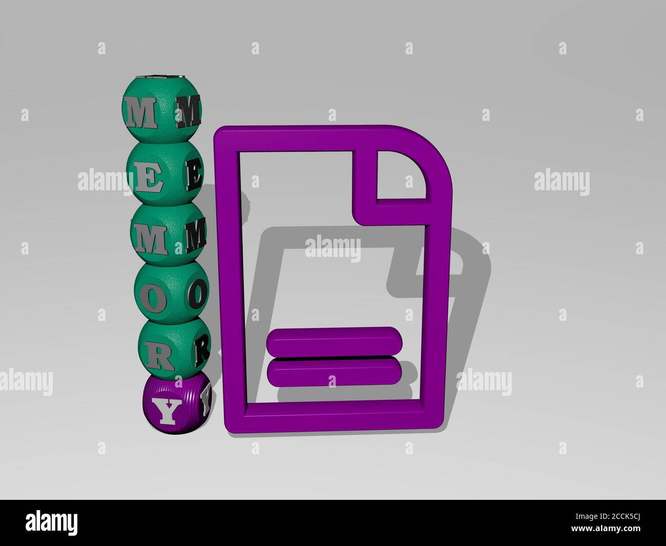 MEMORY 3D icon and dice letter text, 3D illustration Stock Photo - Alamy