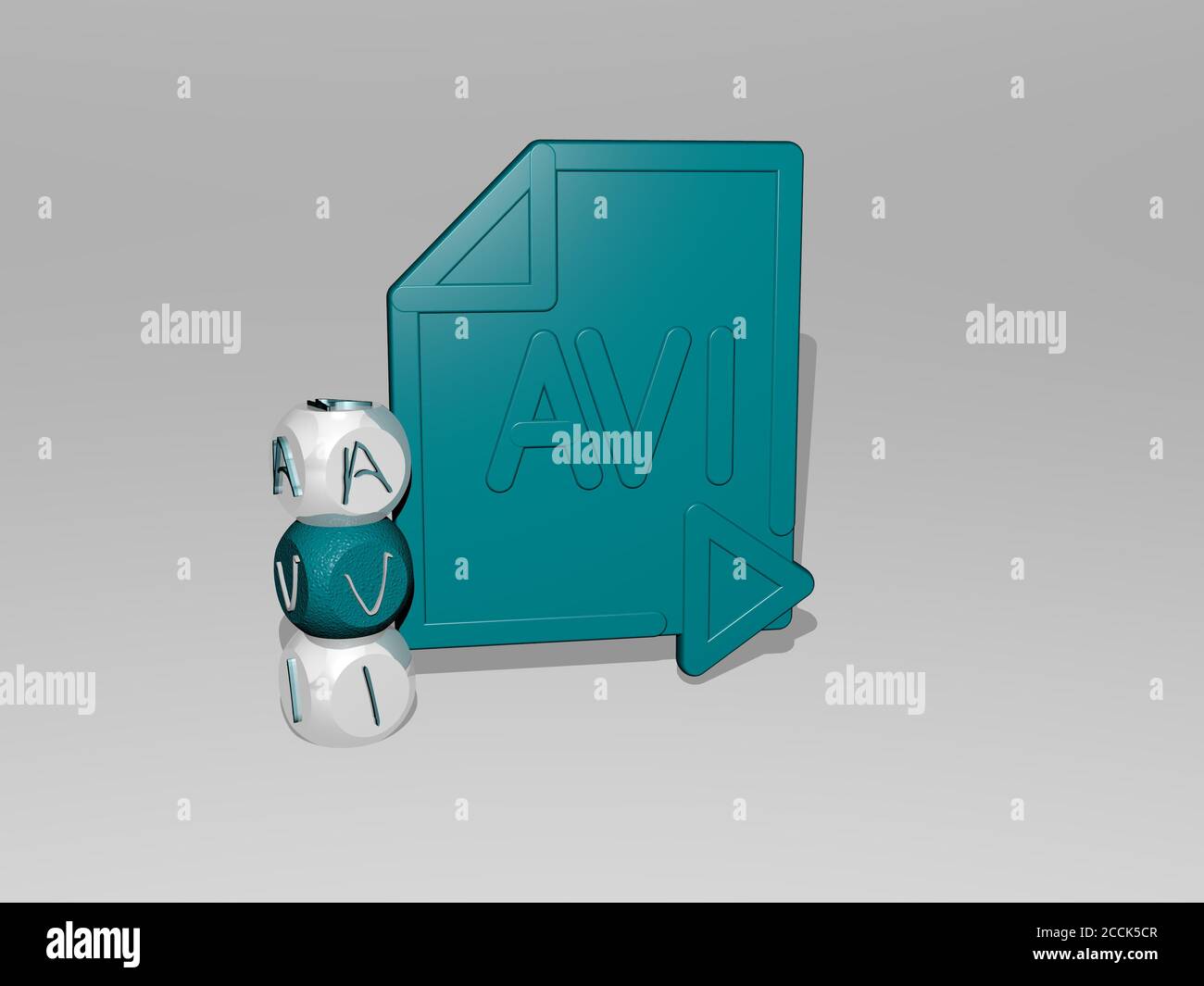 3D graphical image of avi vertically along with text built around the ...
