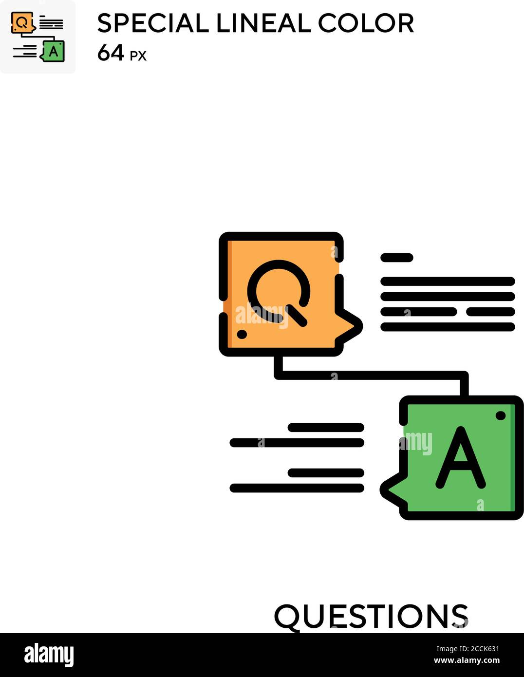 Questions Special lineal color icon. Illustration symbol design ...