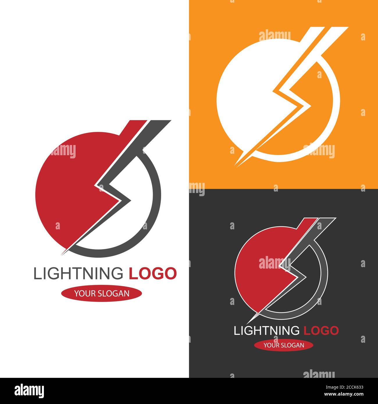 Lightning logo. Color vector illustration for logo, sticker or emblem ...