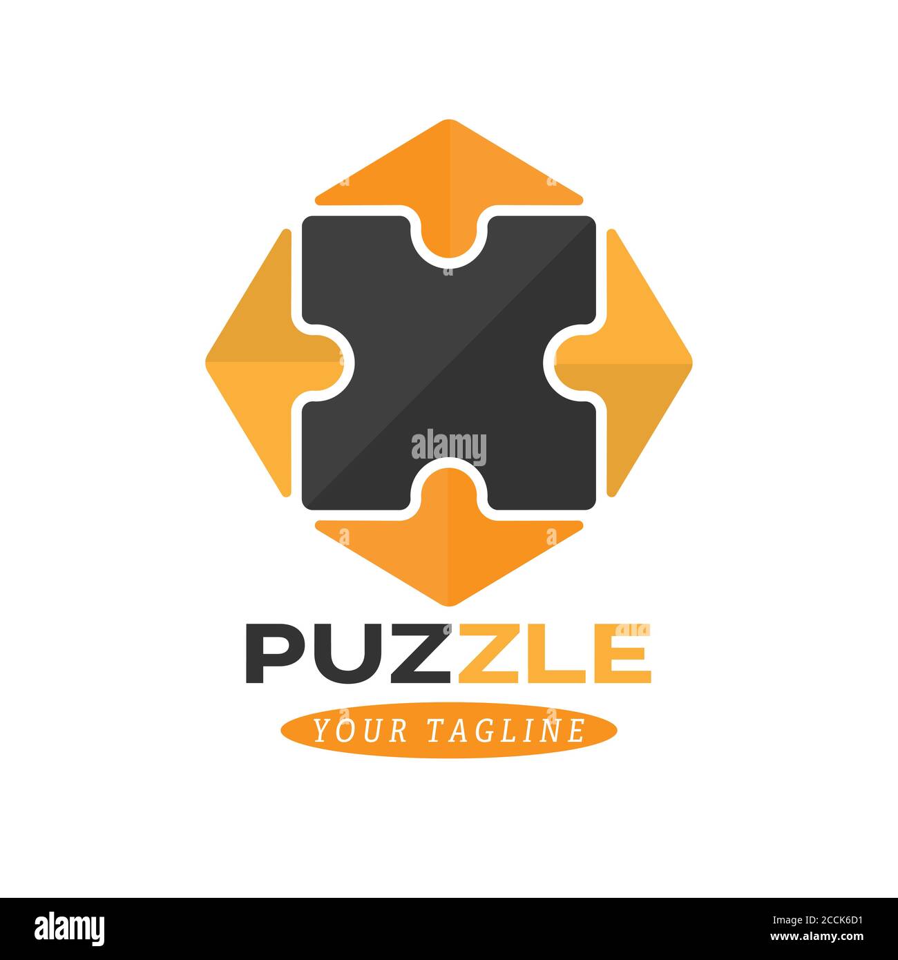 Logo puzzle. Color vector illustration for logo, sticker or emblem ...