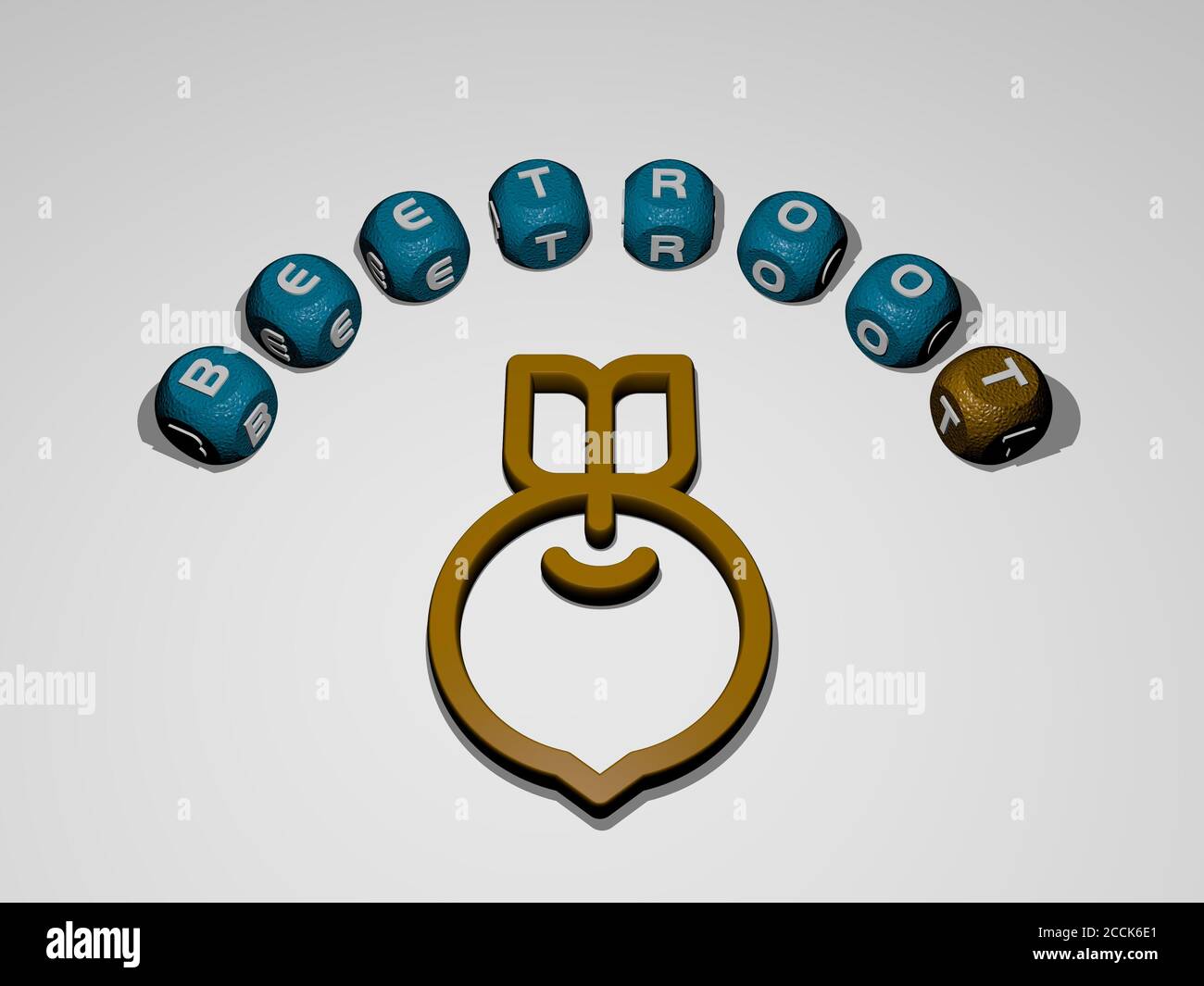 beetroot icon surrounded by the text of individual letters, 3D ...