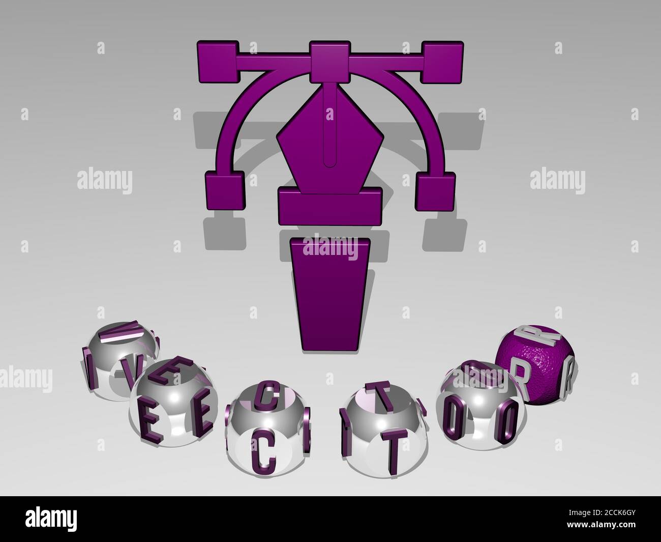 VECTOR round text of cubic letters around 3D icon, 3D illustration ...