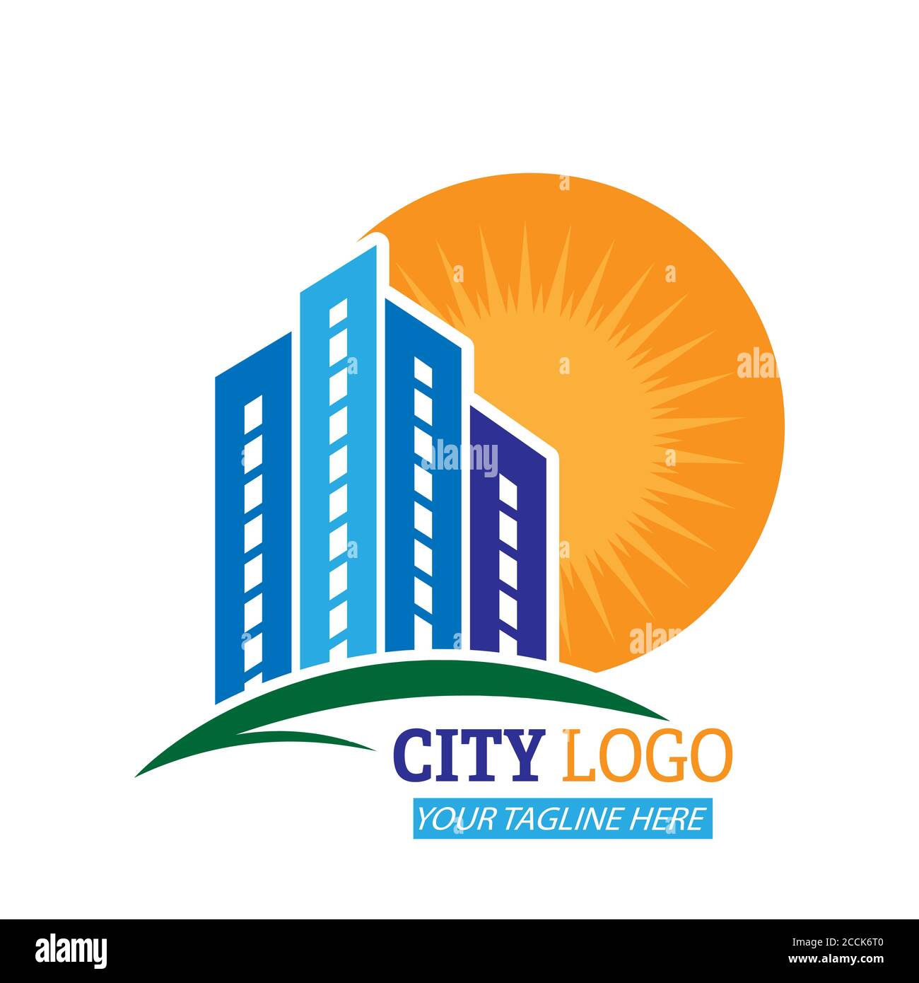 city logo. Vector illustration for logo, sticker and emblem isolated on ...