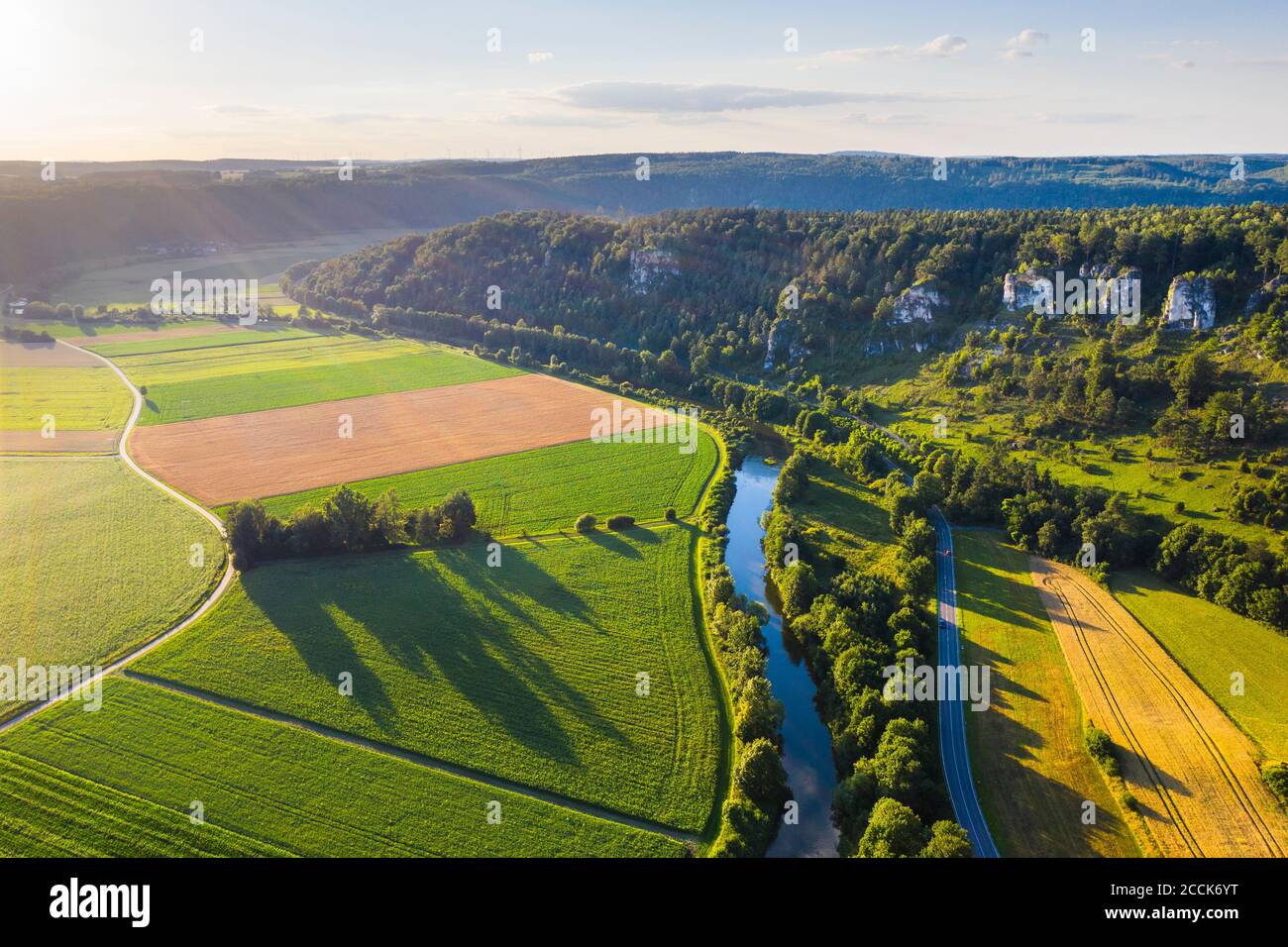Nature reserve arnsberger leite and river altmuehl hi-res stock ...