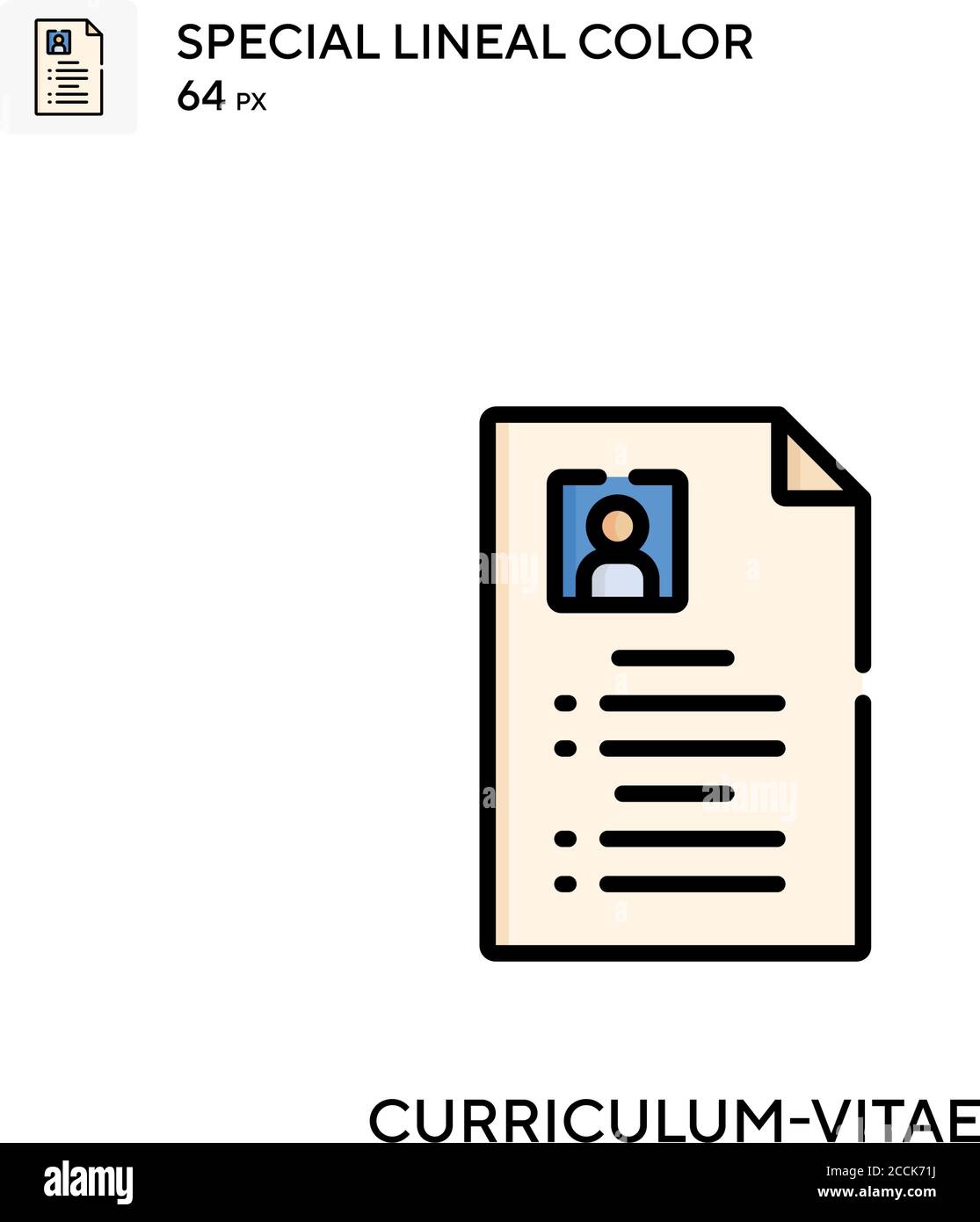Curriculum-vitae Special lineal color icon. Illustration symbol design ...