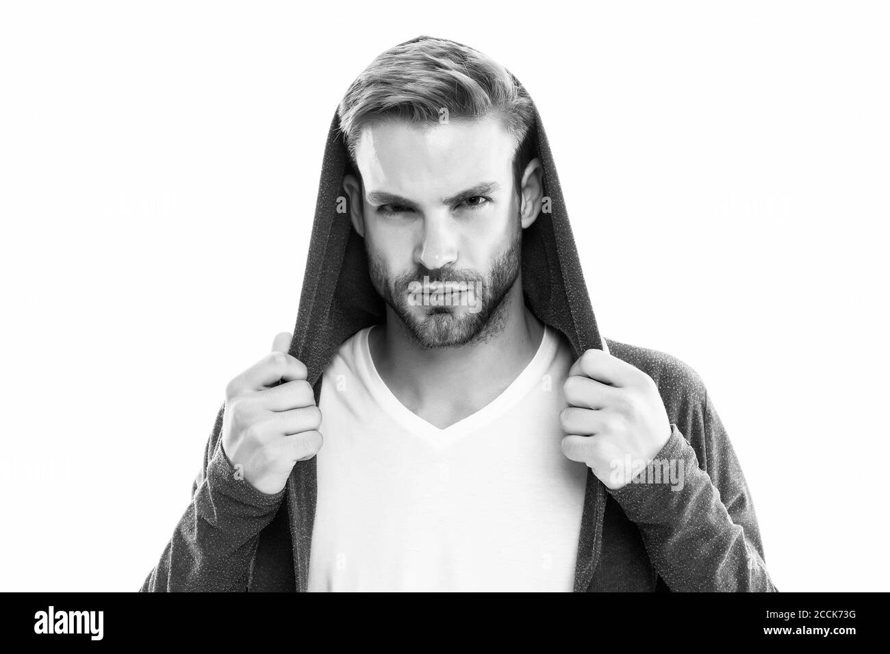 Mysterious look. Casual and comfortable. Male fashion. Fashionable ...