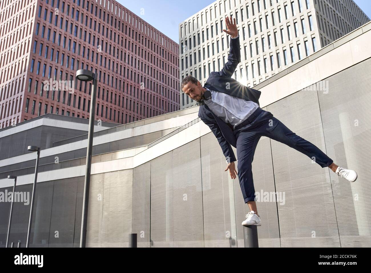 Balancing on pole hi-res stock photography and images - Alamy