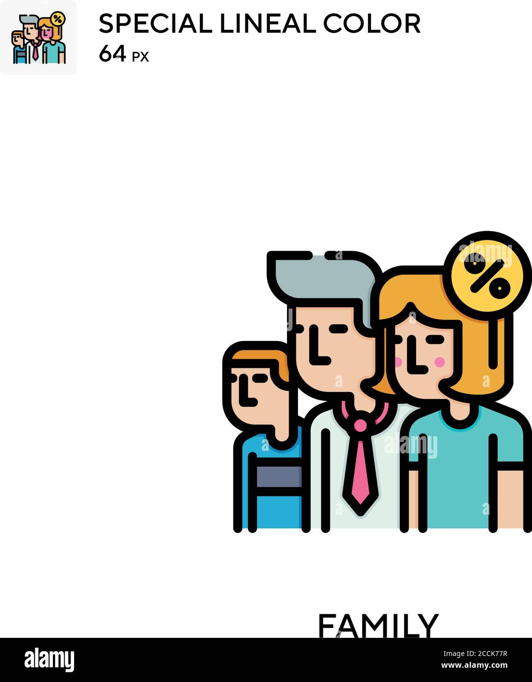 Family Special lineal color icon. Illustration symbol design template ...