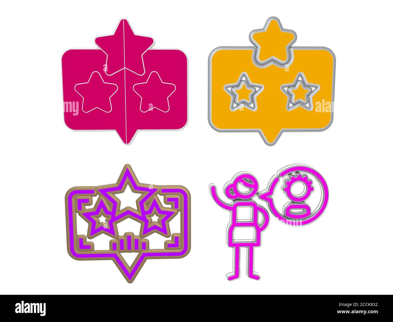 recommendation 4 icons set, 3D illustration Stock Photo - Alamy