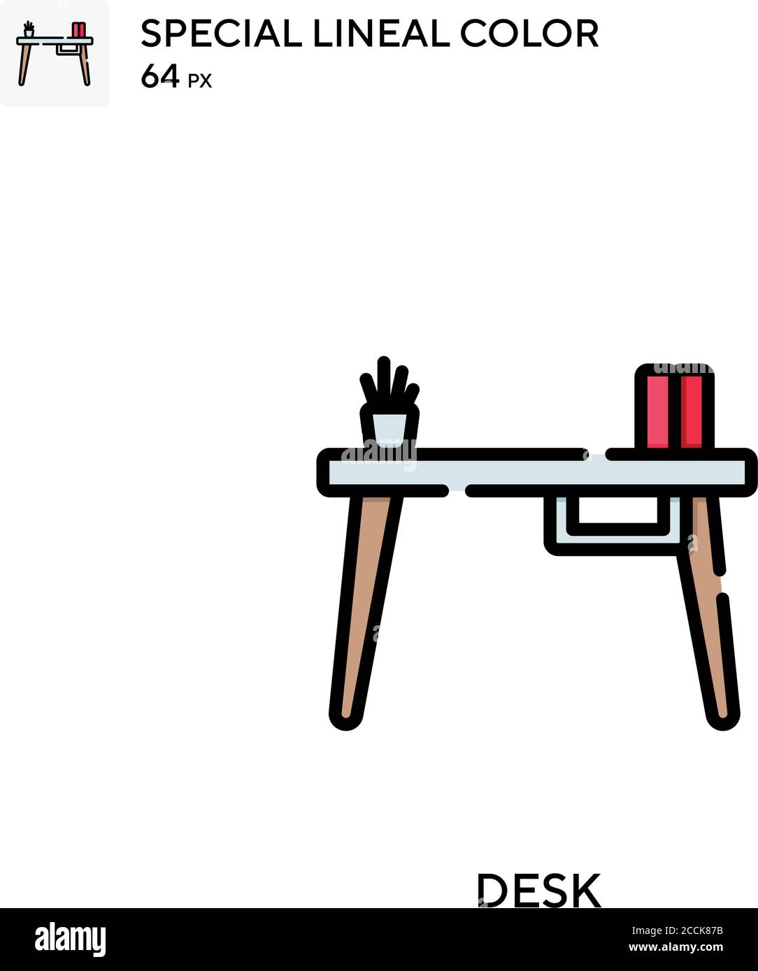 Desk Special lineal color icon. Illustration symbol design template for ...